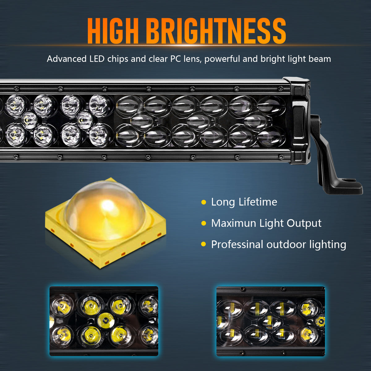 40 Inch LED Light Bar 450W with Wiring Harness and Black Cover for Veh ...