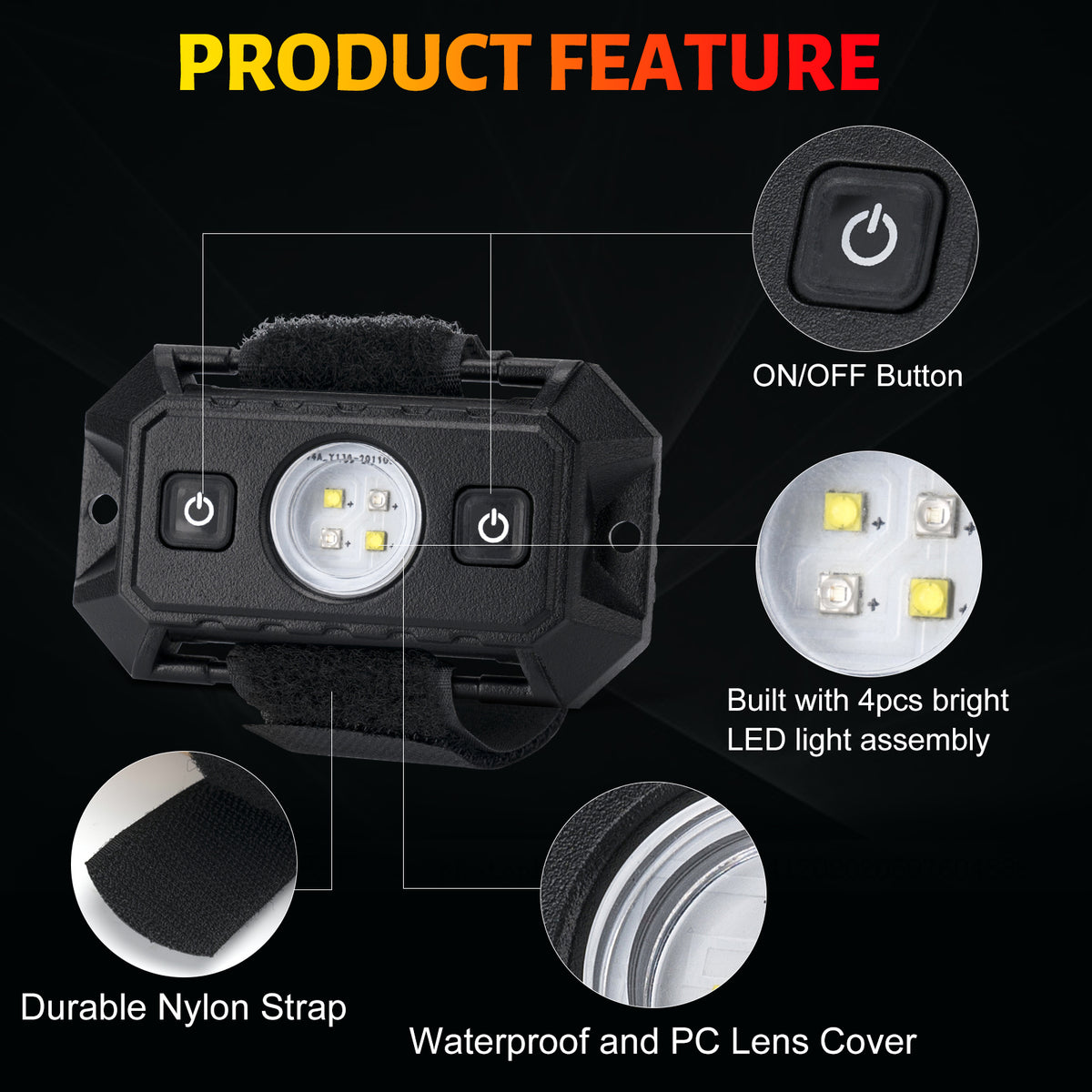 UTV LED Dome Light W/ Switch for UTV RZR 4x4 Can-Am Polaris Ranger Tru ...