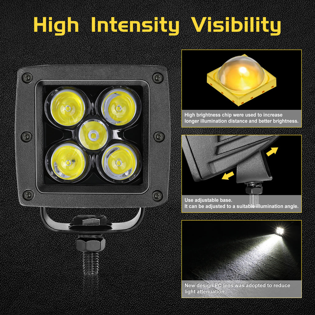 3 Inch 100w Led Pods Off Road Square Driving Light for Trucks ATV UTV ...